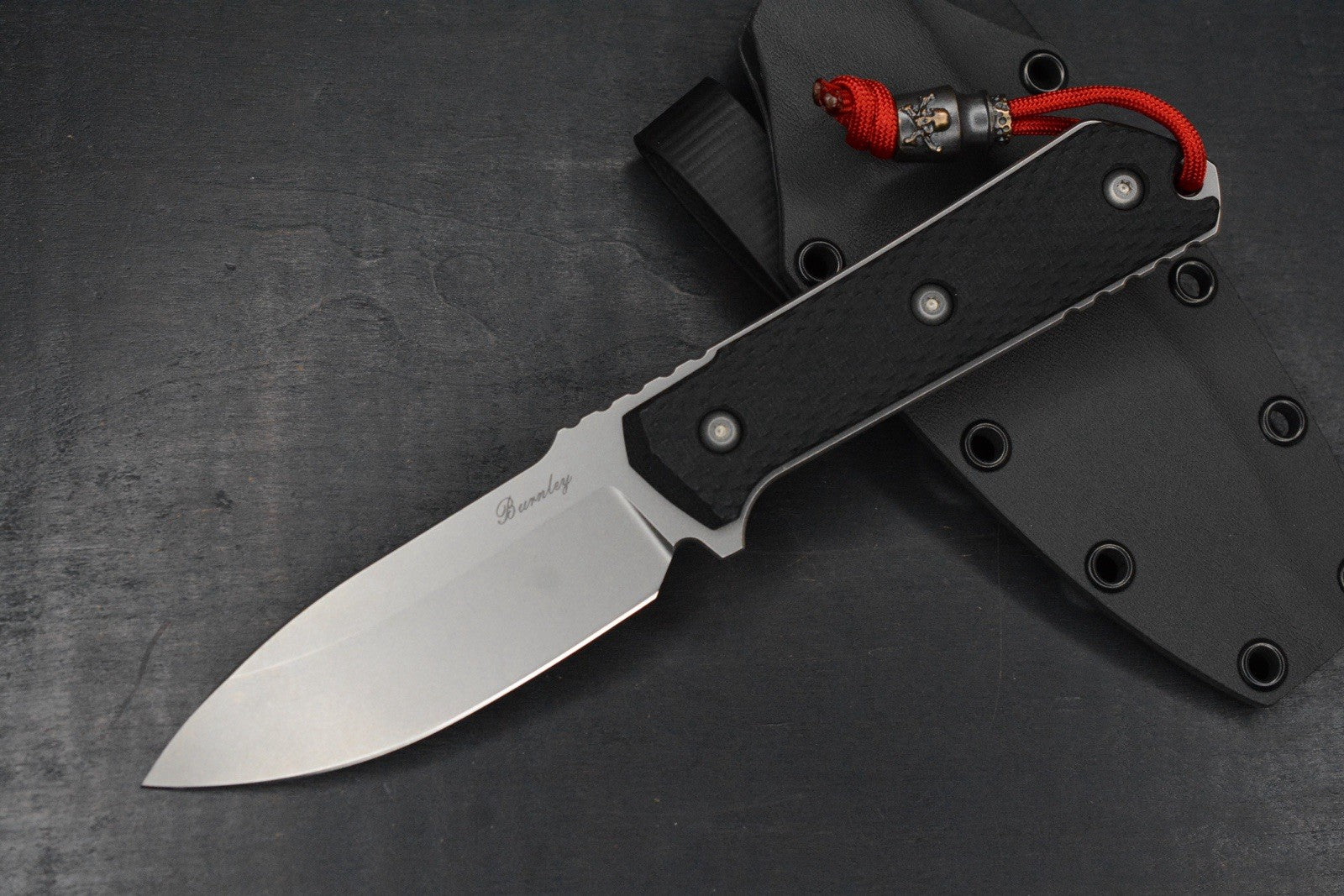 CUSTOM Burnley Kihoku Fixed Blade Black Micarta/AEBL Blade w/ Rare Poi ...