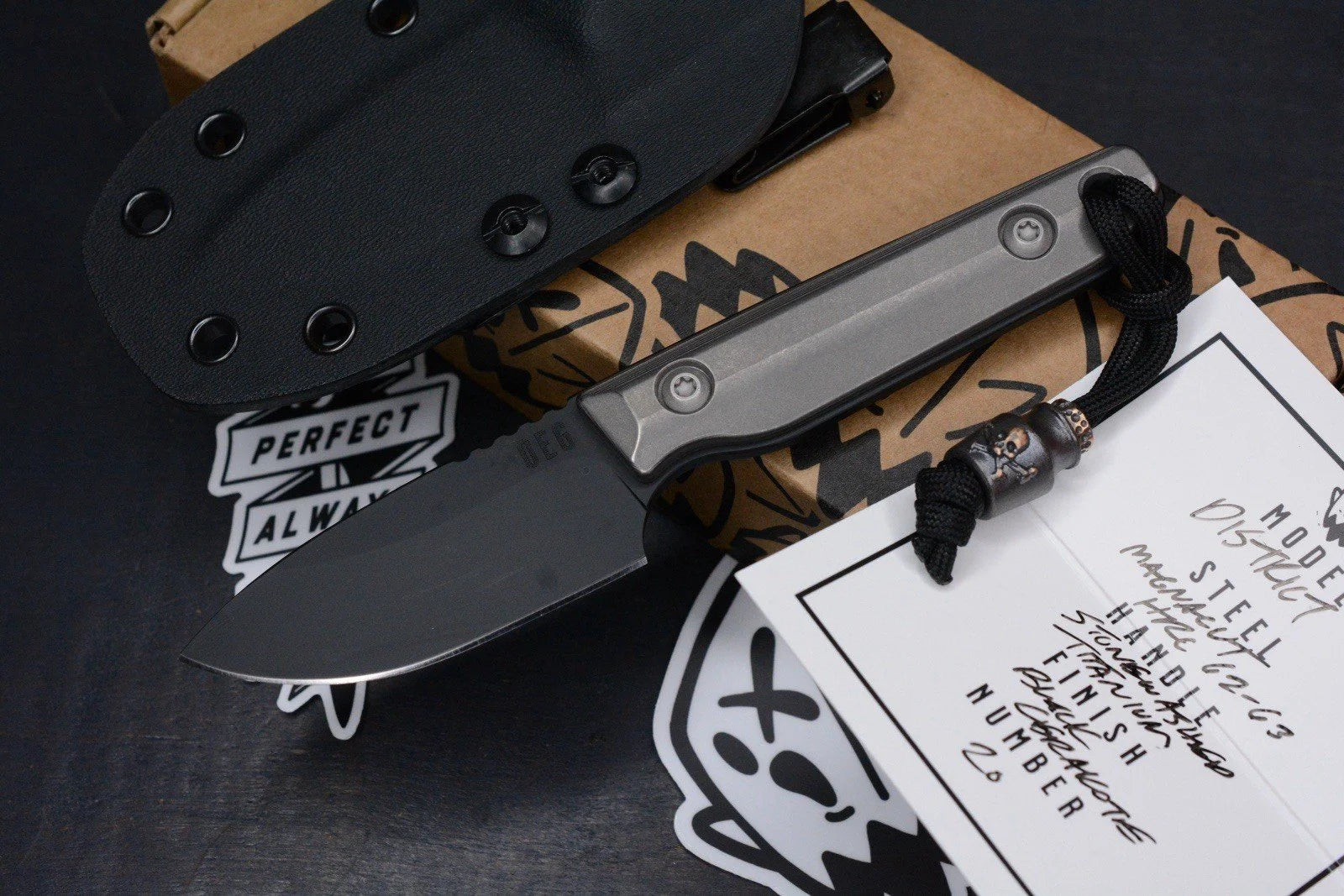 NEW OEGEDC District Fixie SW Ti Handle -Black Cera Magnacut Blade w/ P ...